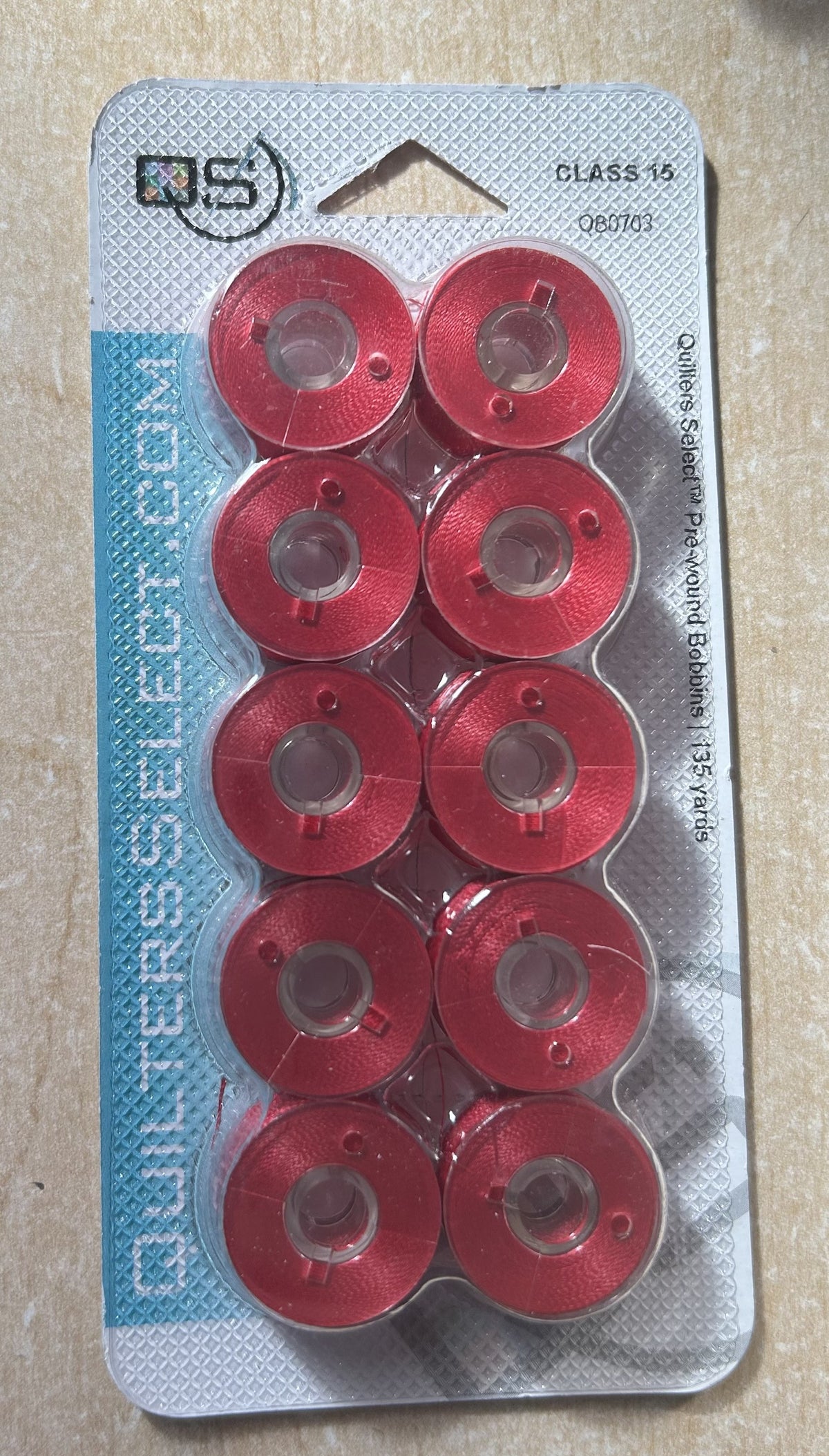 QS Prewound Bobbins Ruby Red Class15 — Iva's & Company Studio