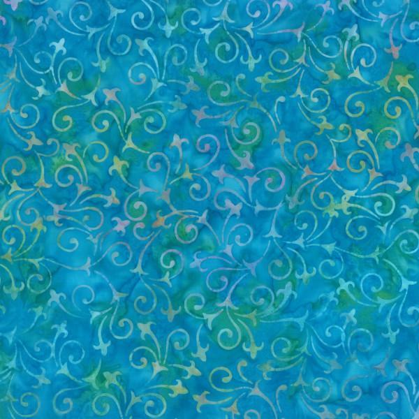 Teal Delicate Scroll Batik — Iva's & Company Studio